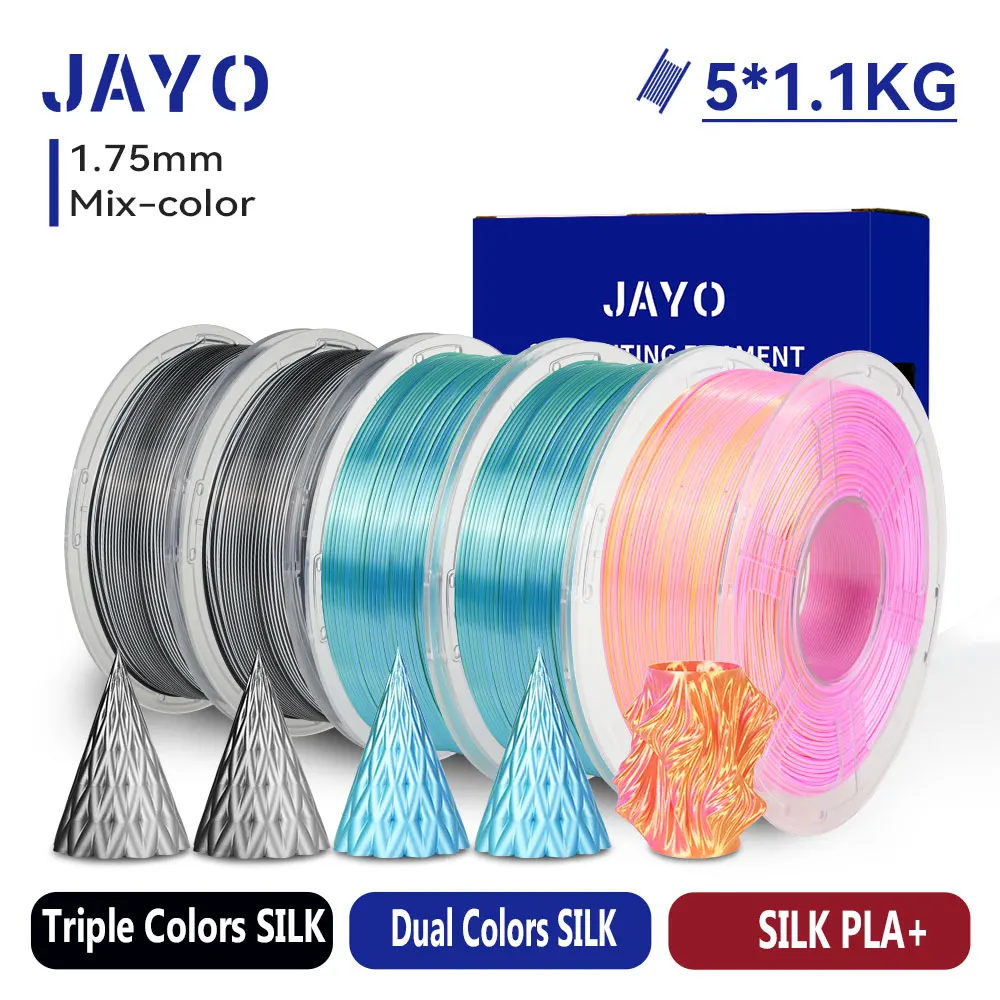 JAYO 3D Silk Pla Plus/ Dual/Triple Colors SILK 3D Printer Filament 1.7 ...